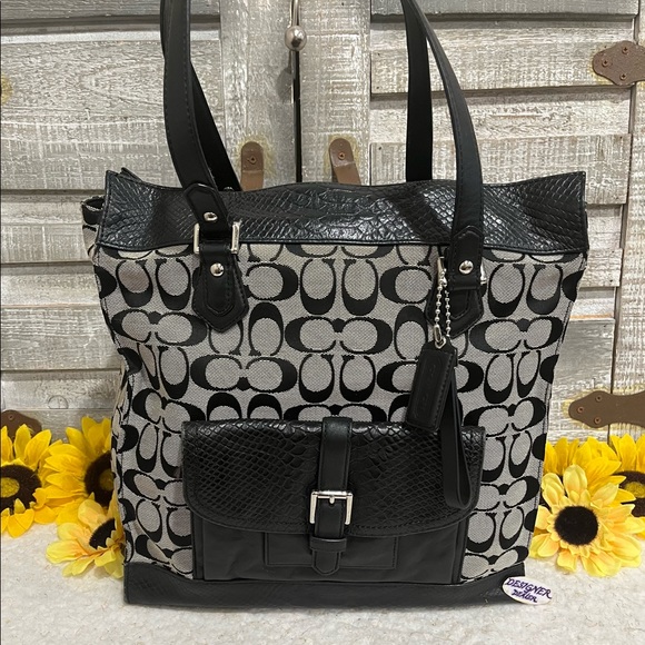 Coach | Bags | Authentic Coach Charlie Signature Python Embossed Tote ...